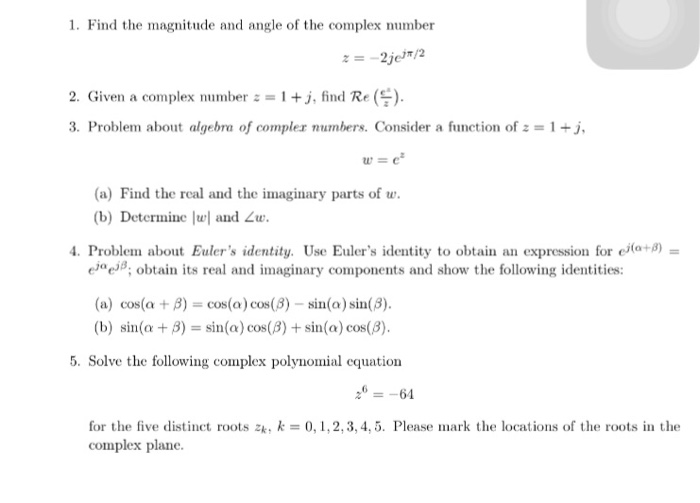 Solved Find the magnitude and angle of the complex number z | Chegg.com