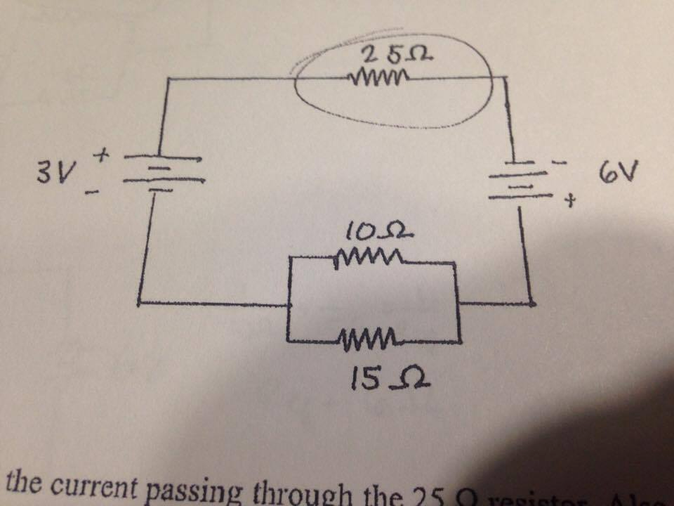 Solved a). Find the current passing through the 25 ohm | Chegg.com