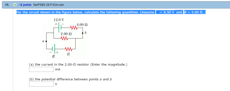 Solved For the circuit shown in the figure below, calculate | Chegg.com