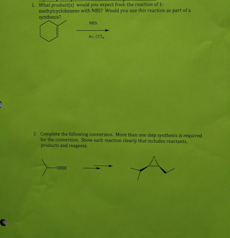 Solved What product(s) would you expect from the reaction of | Chegg.com