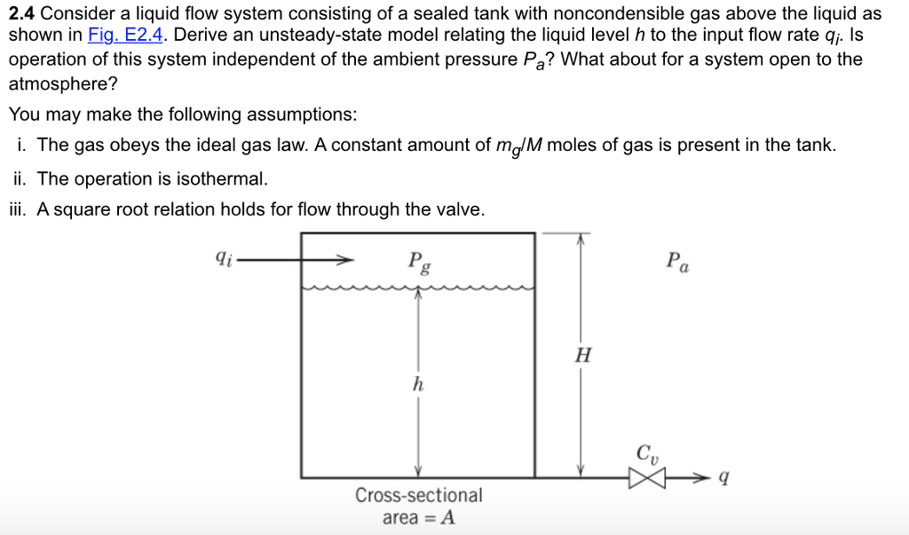 Solved 2.4 Consider a liquid flow system consisting of a | Chegg.com