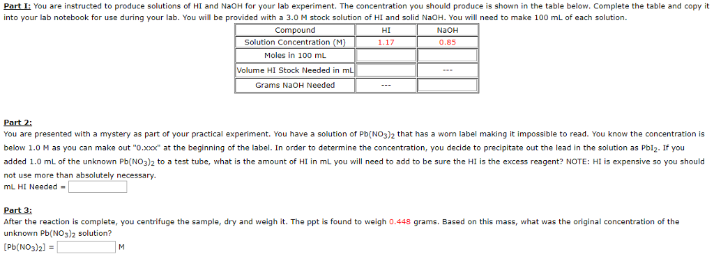 Solved You are instructed to produce solutions of HI and | Chegg.com