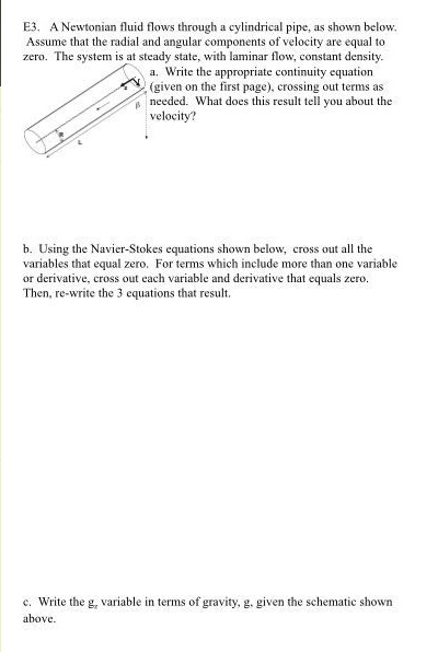 A Newtonian fluid flows through a cylindrical pipe, | Chegg.com