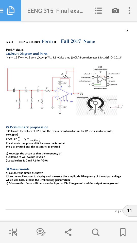 EENG 315 Final exa NYIT EENG 315 Form J Fall 2017 | Chegg.com