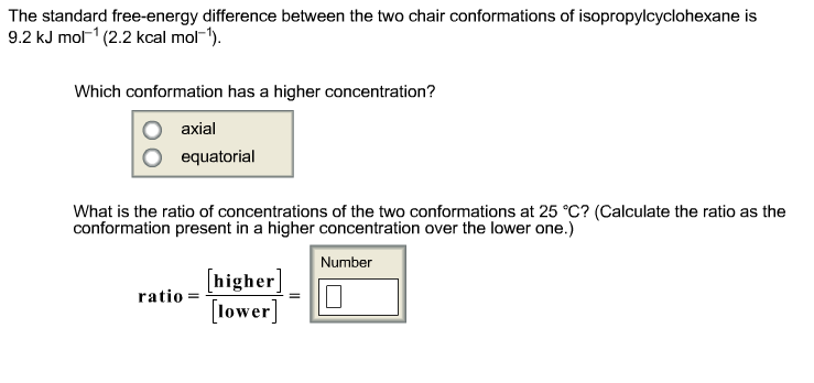 The standard free-energy difference between the two | Chegg.com