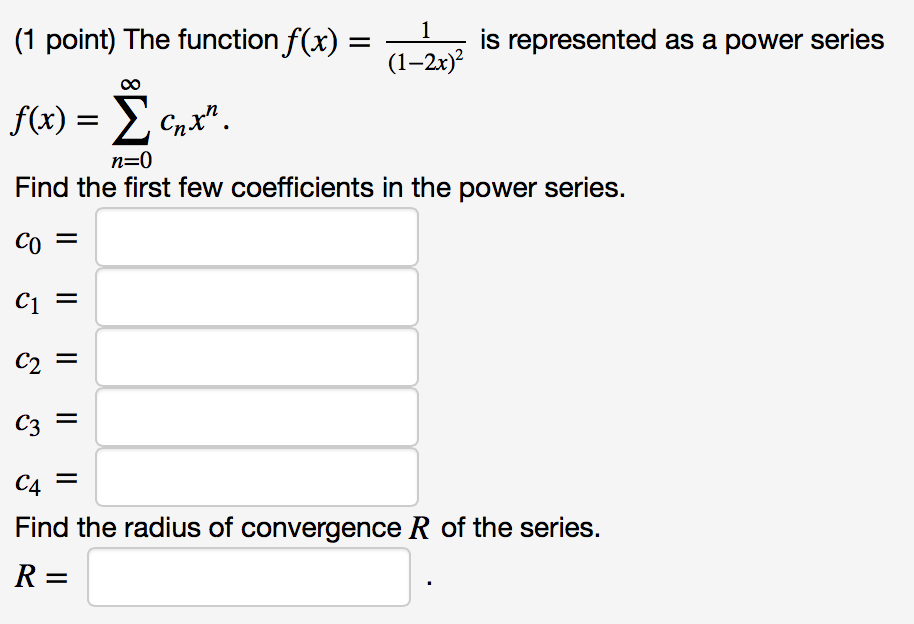 Solved The function f(x) = 1/(1 - 2x)^2 is represented as a | Chegg.com
