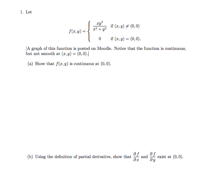 Solved Let f(x, y) = {xy^2/x^2 + y^2 if (x, y) notequalto | Chegg.com