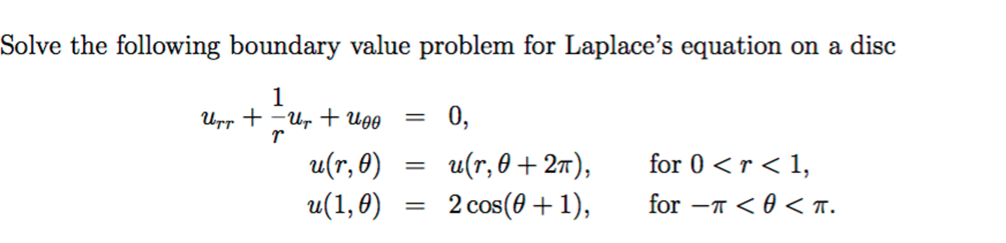 Solved Solve the following boundary value problem for | Chegg.com