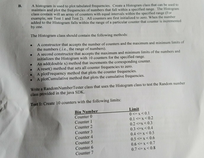 Solved B. A histogram is used to plot tabulated frequencies. | Chegg.com