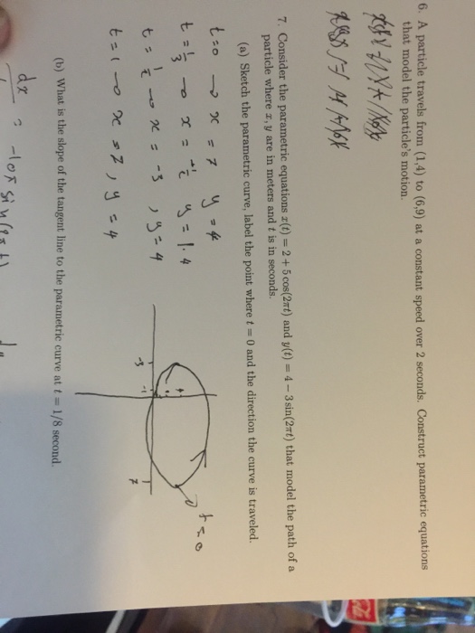Solved A particle travels from (1, 4) to (6, 9) at a | Chegg.com