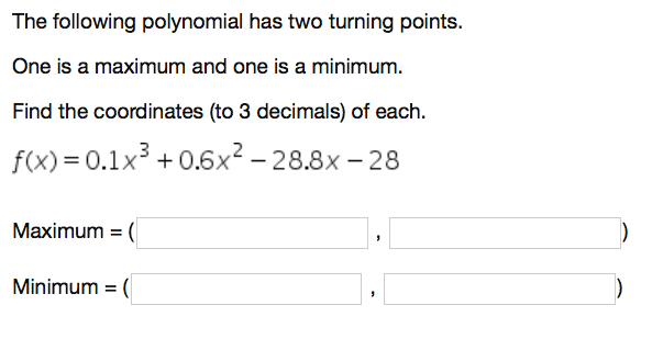 Solved The following polynomial has two turning points. One | Chegg.com