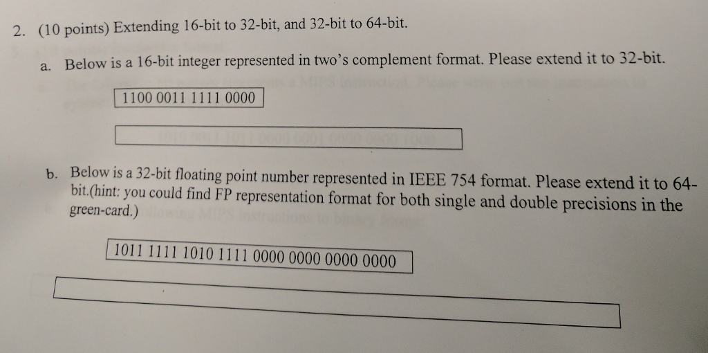 Solved Extending 16-bit to 32-bit, and 32-bit to 64-bit. | Chegg.com