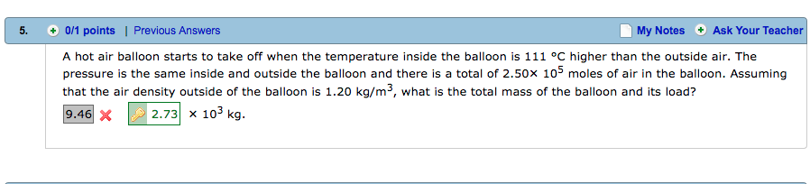 Solved 5. 0/1 points | Previous Answers My Notes Ask Your | Chegg.com