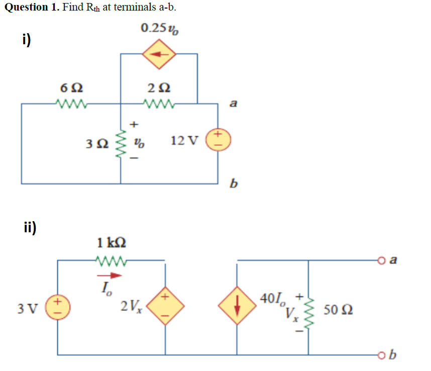Solved Find Rth at terminals a-b | Chegg.com