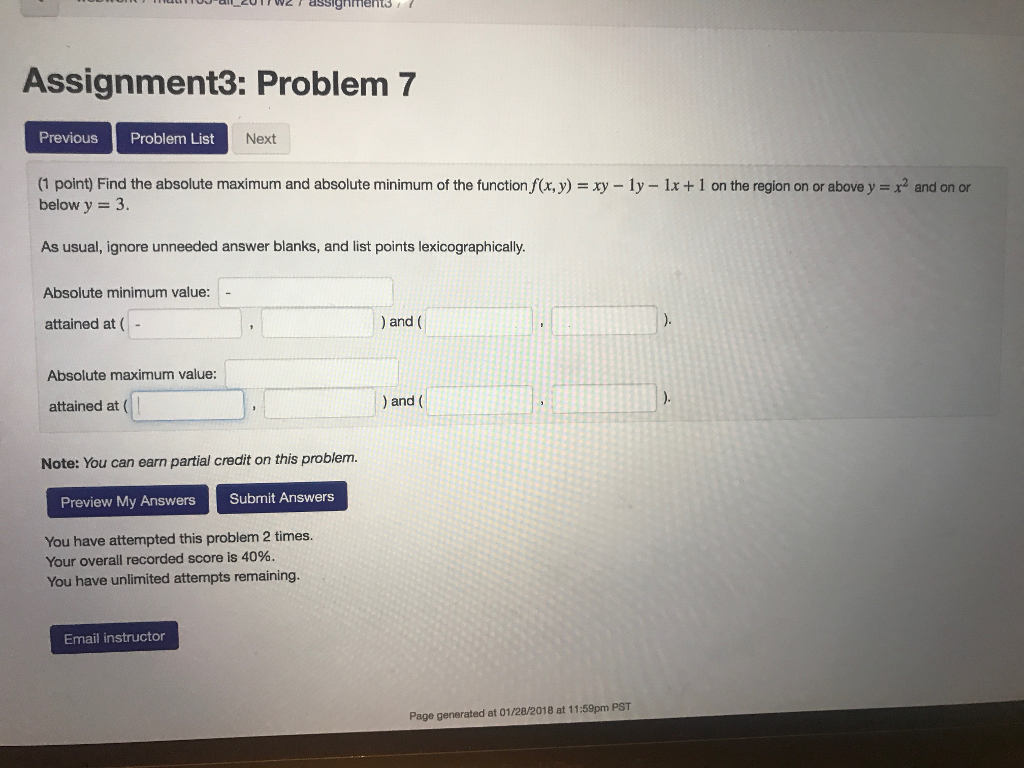 Solved Assignment3: Problem 7 Previous Problem List Next (1 | Chegg.com