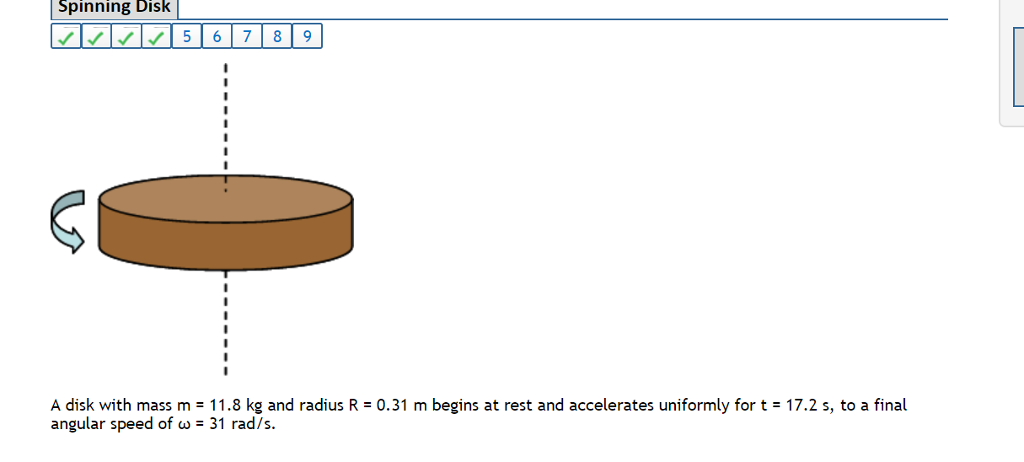 Solved Spinning Disk A disk with mass m - 11.8 ke and radius | Chegg.com