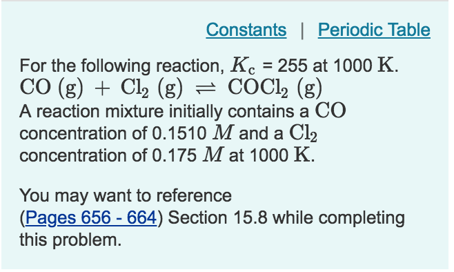 Solved Constants |Periodic Table For the following reaction, | Chegg.com