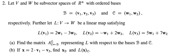 2. Let V and W be subvector spaces of R^n with | Chegg.com