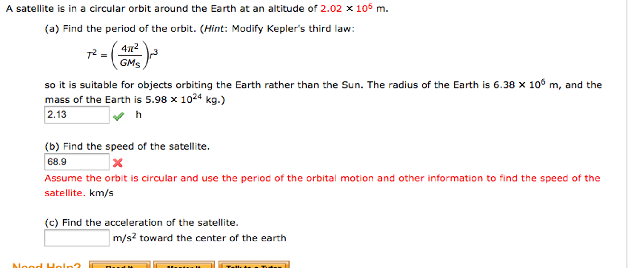 Solved A Satellite Is In A Circular Orbit Around The Earth