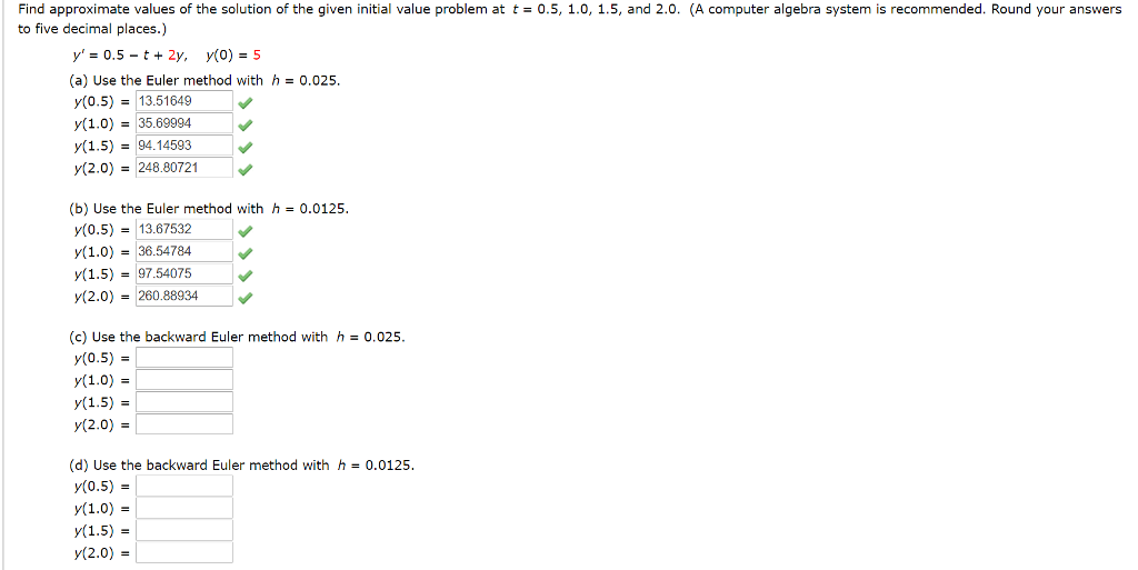 Solved Find approximate values of the solution of the given | Chegg.com