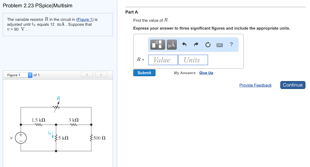 Solved The variable resistor R in the circuit in (Figure 1) | Chegg.com