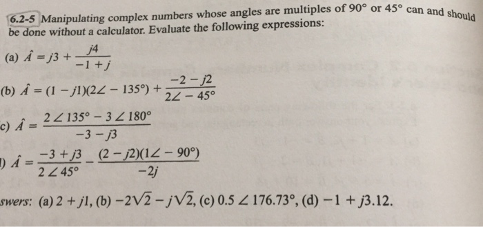 Solved Manipulating complex numbers whose angles are | Chegg.com