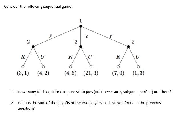 Solved Consider the following sequential game. How many | Chegg.com
