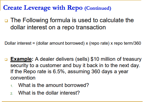 Solved Create Leverage with Repo (Continued) o The Following | Chegg.com