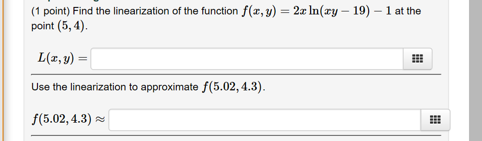 Solved 1 Point Find The Linearization Of The Function