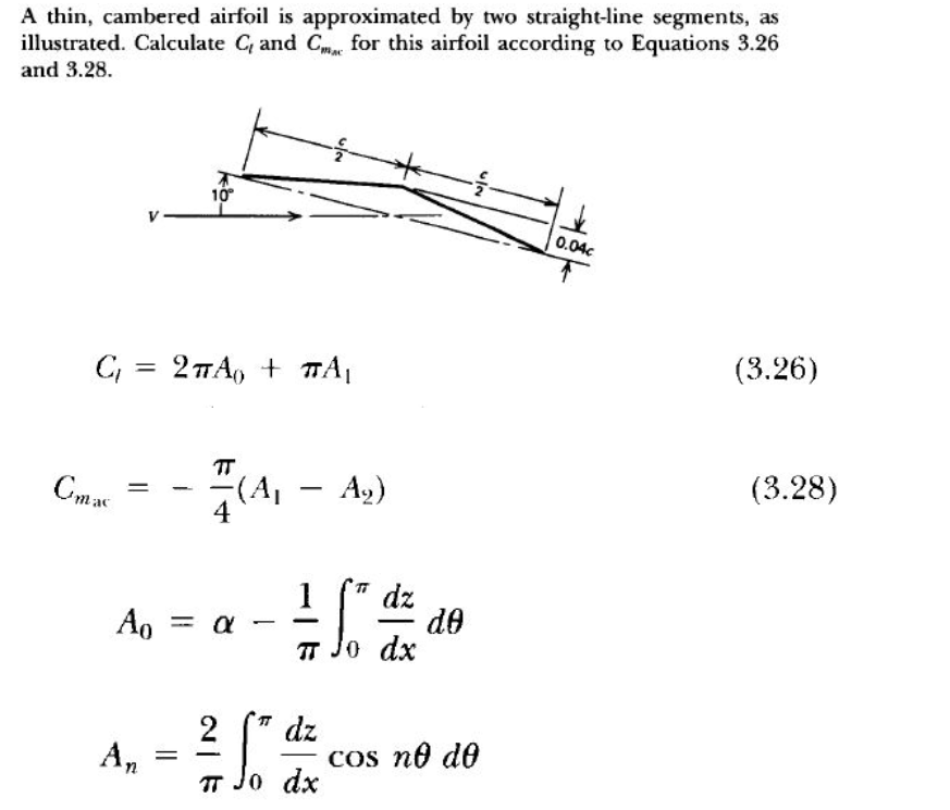 A thin, cambered airfoil is approximated by two | Chegg.com