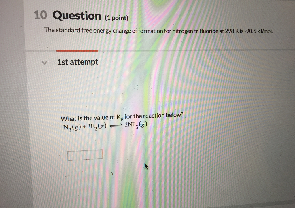 Solved 2nd attempt Calculate Kp at 25.00°C for the following | Chegg.com
