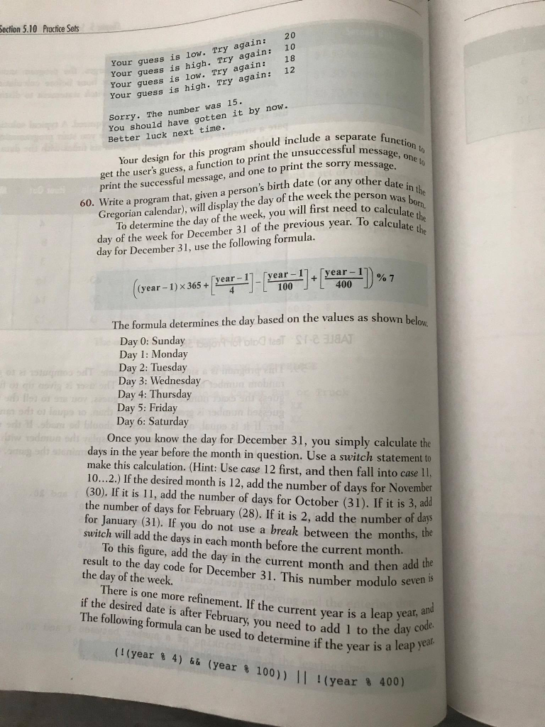 Solved Problem: Given the year and day number of that year | Chegg.com