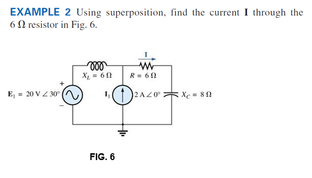 Solved Using superposition, find the current I through the 6 | Chegg.com