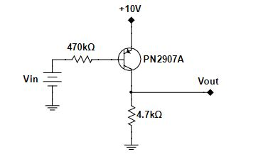 Solved +10V 470 kΩ ww )PN2907A Vin- Vout 4.7kΩ | Chegg.com