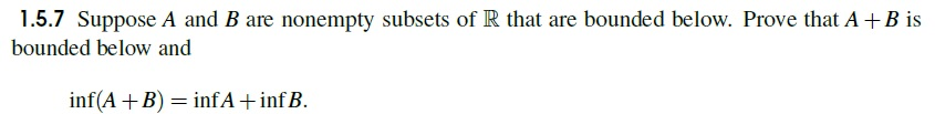 Solved 1.5.7 Suppose A and B are nonempty subsets of R that | Chegg.com