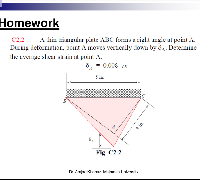 Solved Homework C2.2 A thin triangular plate ABC forms a | Chegg.com