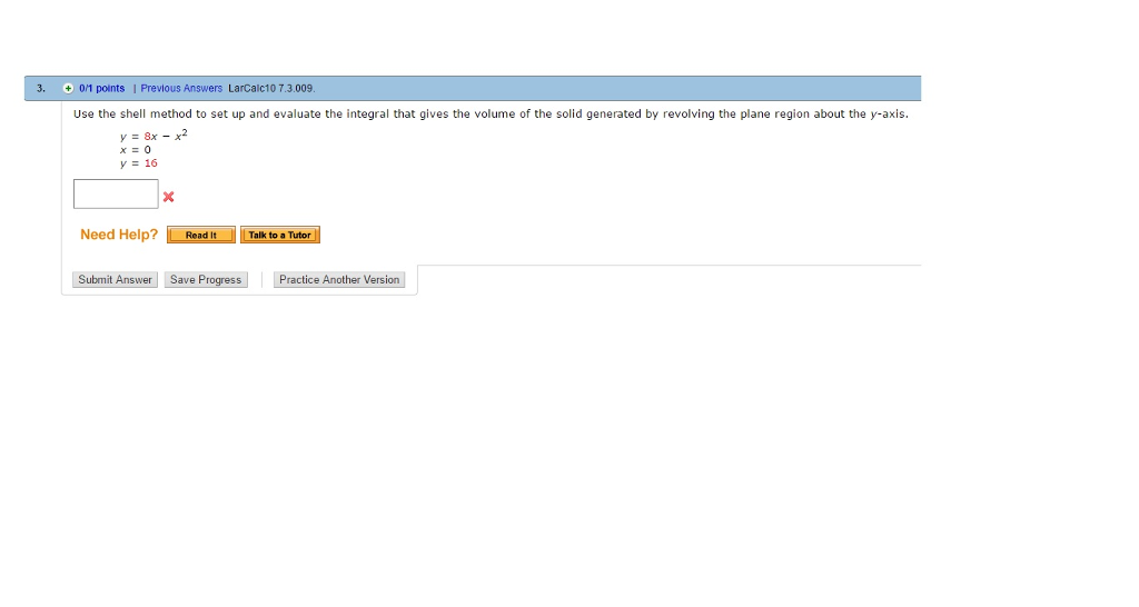 Solved Use the shell method to set up and evaluate the | Chegg.com