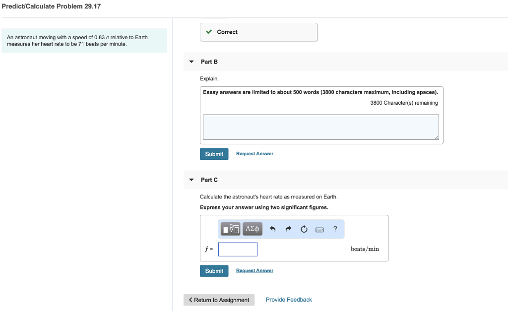 Solved Predict/Calculate Problem 29.17 Correct An astronaut | Chegg.com