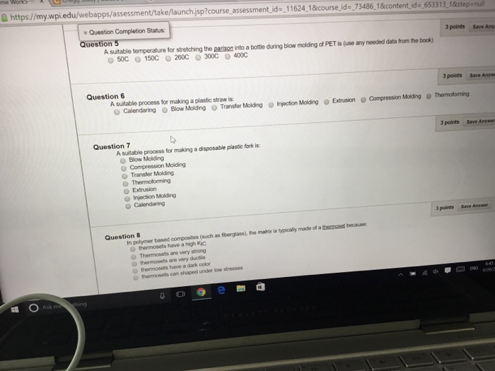 Solved 습 https://mywp.edu/webapps/assessment take | Chegg.com
