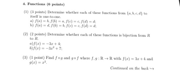 Solved Determine Whether Each Of These Functions From