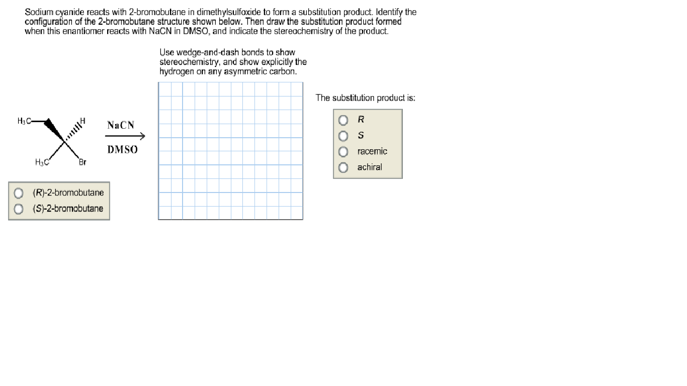 Solved Sodium cyanide reacts with 2-bromobutane in | Chegg.com
