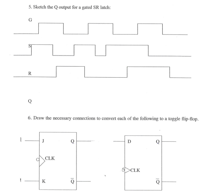 Solved Sketch the Q output for a gated SR latch: Draw the | Chegg.com