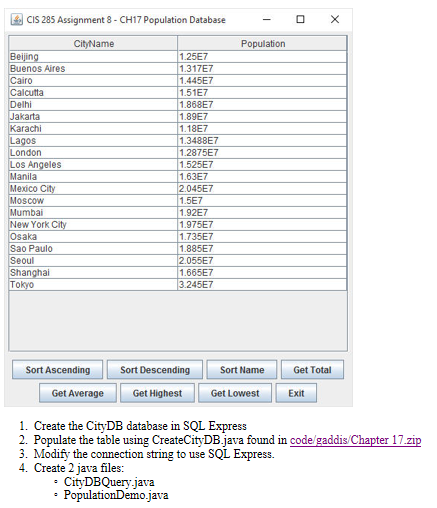 CIS 285 nment 8- CH17 Population Database O X Assig | Chegg.com