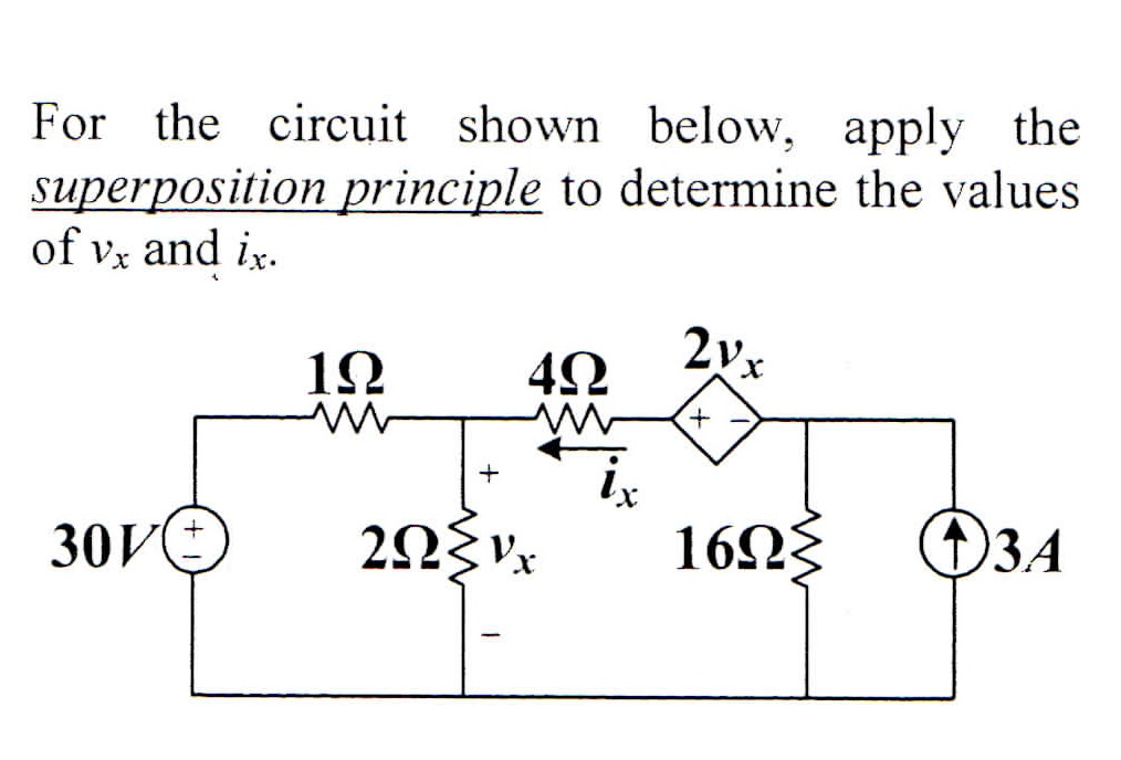 Solved For the circuit shown below, apply the superposition | Chegg.com