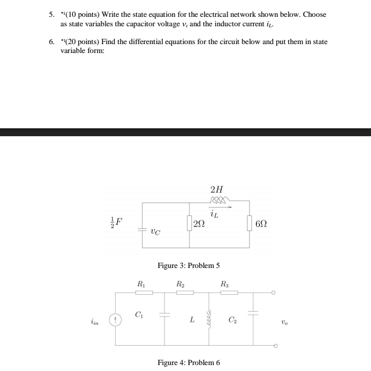 Solved Write the state equation for the electrical network | Chegg.com