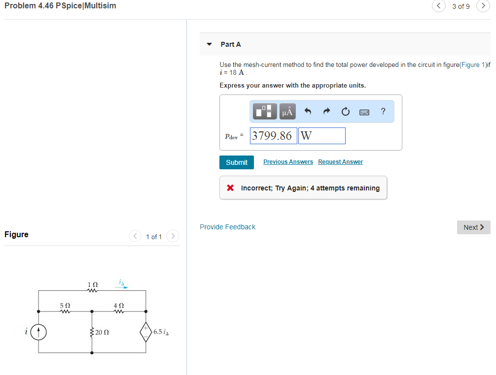 Solved Problem 4.46 PSpice Multisinm 3 of 9> Part A Use the | Chegg.com