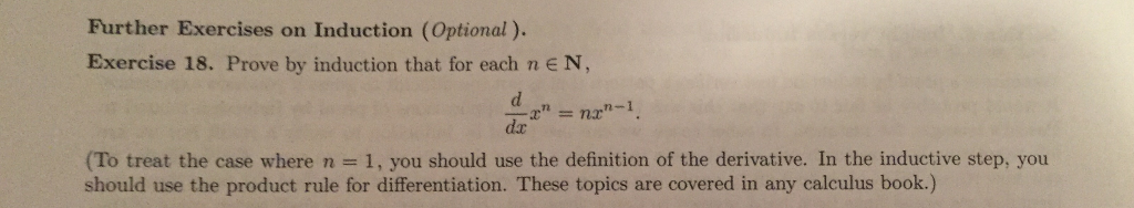 Solved Further Exercises on Induction (Optional). Exercise | Chegg.com