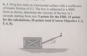 Solved A 50 kg box rests on a horizontal surface with a | Chegg.com