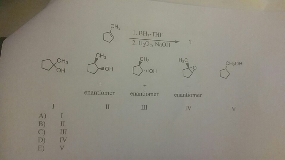 Solved CH2 1. BH3-THF 2. H202, NaOH CH2 HaC CH2OH CH3 OH OH | Chegg.com