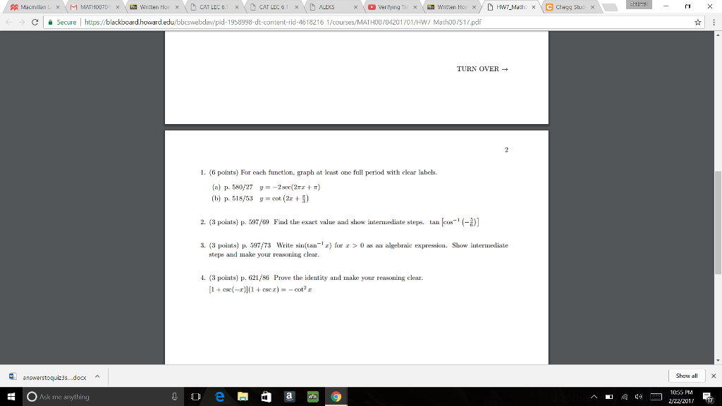 Solved Overlying written Hor x C Secure I | Chegg.com